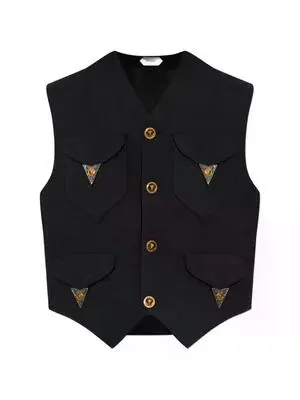 Versace Appliqué Wool Waistcoat