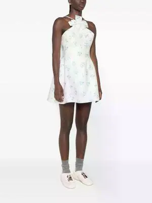 SHUSHU/TONG Floral Print Bow Detail Mini Dress