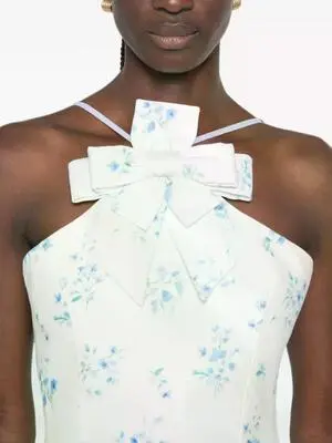 SHUSHU/TONG Floral Print Bow Detail Mini Dress