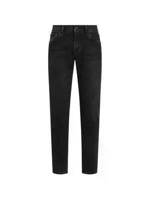 Dolce & Gabbana Slim Fit Denim Trousers - Black