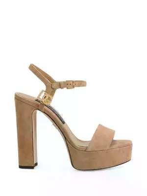 Dolce & Gabbana Suede Platform Sandals - Neutrals