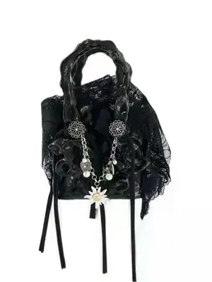 Ottolinger Raven Lace-detail Tote Bag - Black