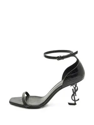 Saint Laurent Opyum Leather Sandals - Black