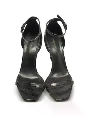 Saint Laurent Opyum Leather Sandals - Black