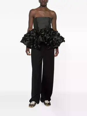 MARQUES' ALMEIDA Satin Strapless Top - Black