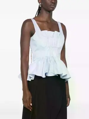 MARQUES' ALMEIDA Gathered Square Neck Sleeveless Top