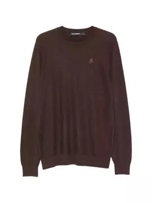 Karl Lagerfeld Logo Embroidered Waffle-knit Sweater