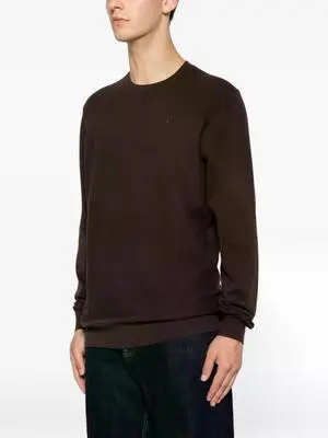 Karl Lagerfeld Logo Embroidered Waffle-knit Sweater