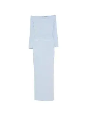 Solace London Sabina Off-the-shoulder Maxi Dress - Blue