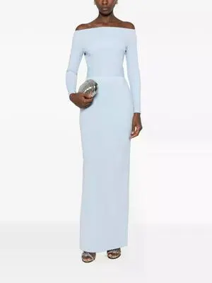 Solace London Sabina Off-the-shoulder Maxi Dress - Blue