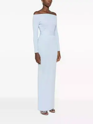 Solace London Sabina Off-the-shoulder Maxi Dress - Blue