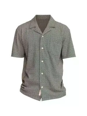 REVOLUTION NOW Cuban Jacquard-knit Short-sleeved Shirt - Black