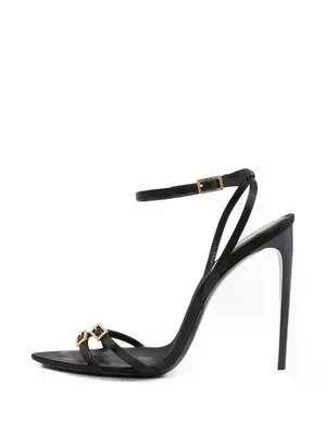 Saint Laurent Cassie Crystal-embellished Stiletto Sandals - Black