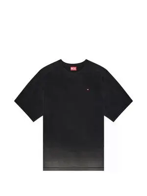 DIESEL® Cotton T-shirt With Degradé Effect - Black