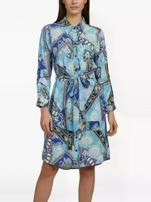 Diane Von Furstenberg Printed Silk Long-sleeve Dress - Blue