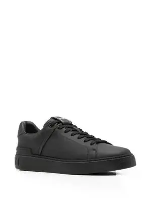 Balmain Logo-embossed Leather Sneakers