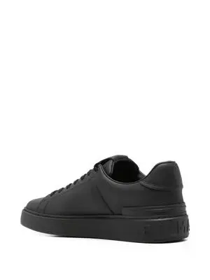 Balmain Logo-embossed Leather Sneakers