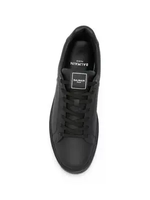 Balmain Logo-embossed Leather Sneakers