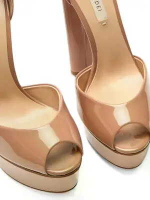Casadei Flora Patent Leather Platform Sandals