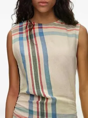 Bimba Y Lola Check-print Fringed Maxi Dress