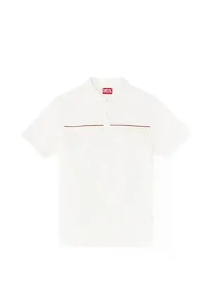 DIESEL® Polo Shirt With Contrast Piping - White