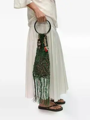 Bimba Y Lola Knotted Fringed Tote Bag