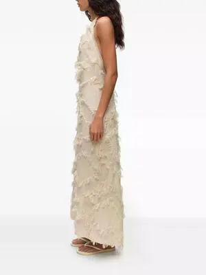 Bimba Y Lola Fringed Halterneck Maxi Dress