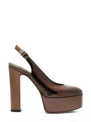 Casadei Patty Platform Interstellar Slingback Pumps - Brown