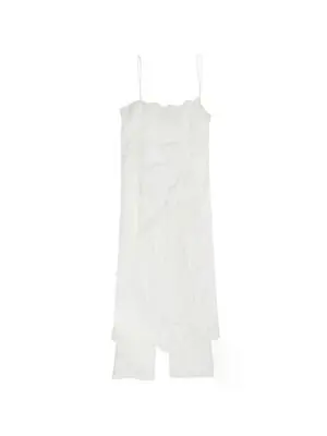 Bimba Y Lola Asymmetrical Lace-trim Skirt-trouser Hybrid Wrap Maxi Dress - White