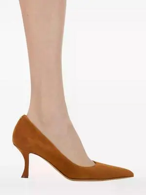 FERRAGAMO Kid Suede Pumps With Double Gancio Detail