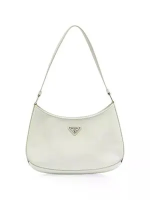 Prada Cleo Brushed Shoulder Bag - White