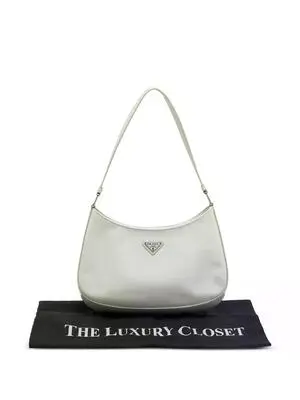 Prada Cleo Brushed Shoulder Bag - White