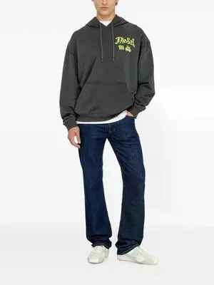 DIESEL® Organic Cotton Hoodie With Flocked Graphics