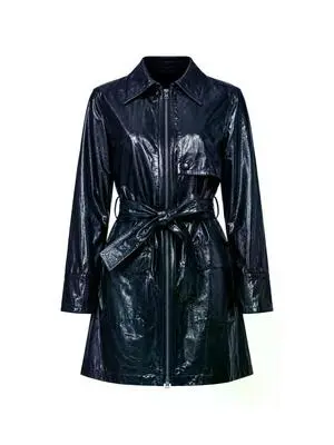 Yigal Azrouël Belted Crinkled-finish Mini Dress