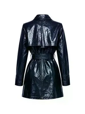 Yigal Azrouël Belted Crinkled-finish Mini Dress