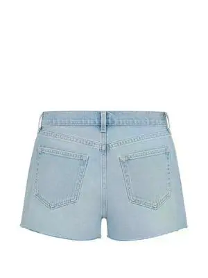 L'Agence Clark Distressed Raw-edge Denim Shorts