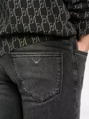 Emporio Armani Distressed Paint-splatter Jeans