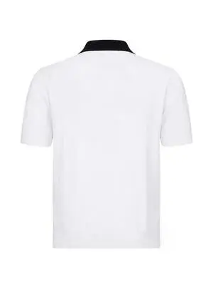 Alpha Studio Contrast-collar Short-sleeved Polo Shirt