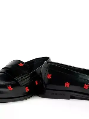 Dsquared2 Embroidered Maple Leaf Loafers