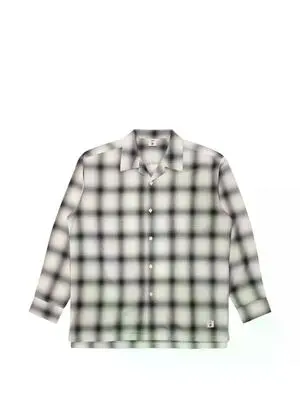 Edwin Check-print Open-collar Shirt - Neutrals