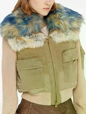 DIESEL® Bomber Jacket With Rib-knit And Plush Trims
