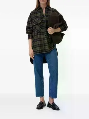 Closed Check Pattern Oversized Shirt