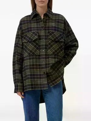 Closed Check Pattern Oversized Shirt