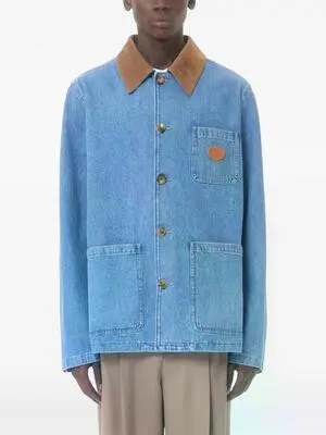 Valentino Garavani Denim Shirt Jacket With Vlogo Patch