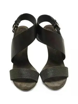Brunello Cucinelli Monili Embellished Ankle Strap Sandals