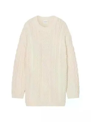Closed Cable-knit Sweater - Neutrals