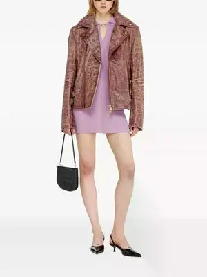 DIESEL® Rib-knit Silk-blend Polo Dress - Purple