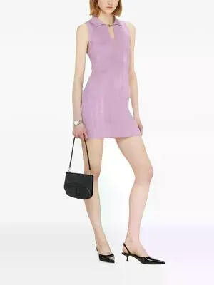 DIESEL® Rib-knit Silk-blend Polo Dress - Purple