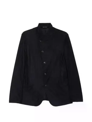 Emporio Armani Buttoned Wool Jacket - Blue