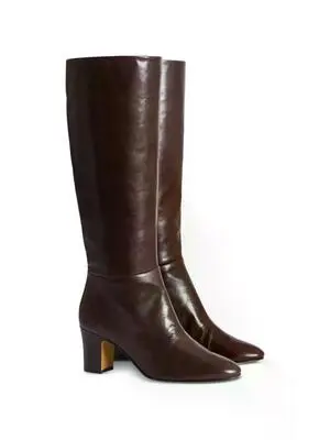 Alberta Ferretti Block Heel Leather Boots - Brown